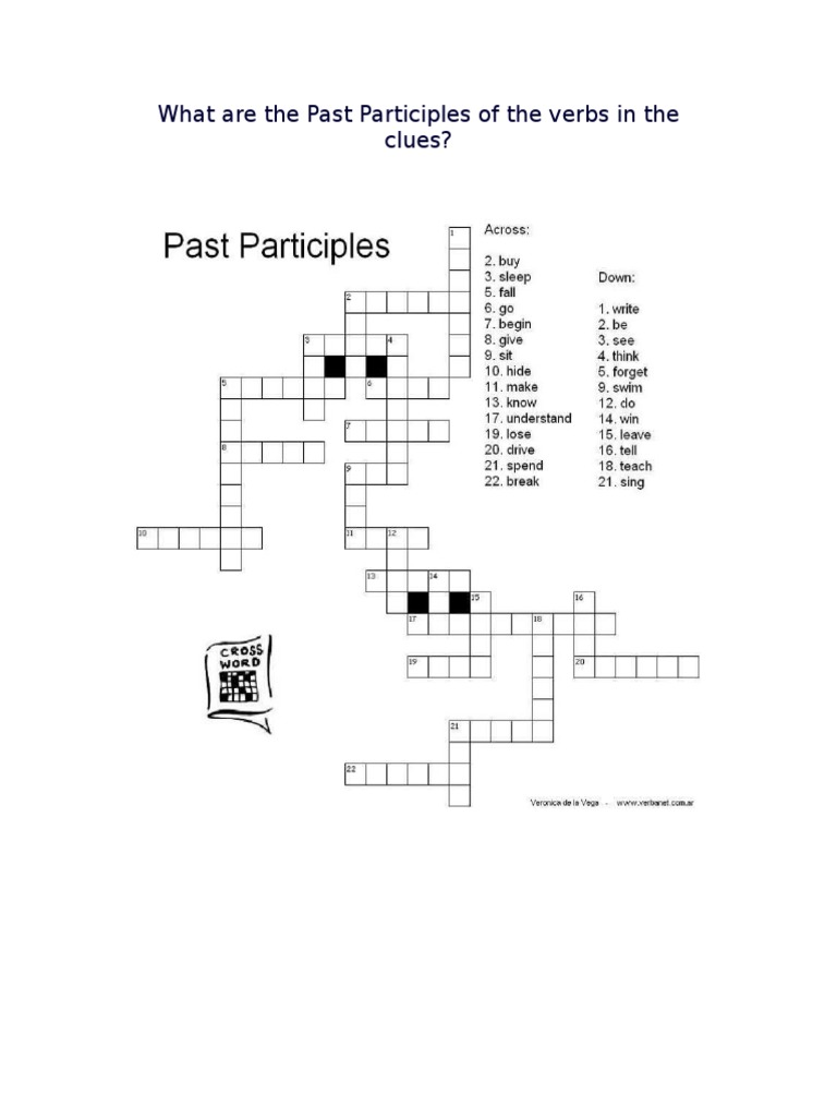 Past Participles Crossword | PDF