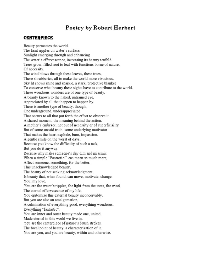 Poetry by Robert Herbert | PDF | Nature