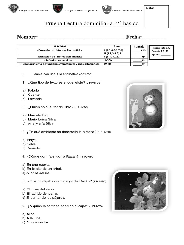 Prueba El Gorila Razán | PDF | Ocio