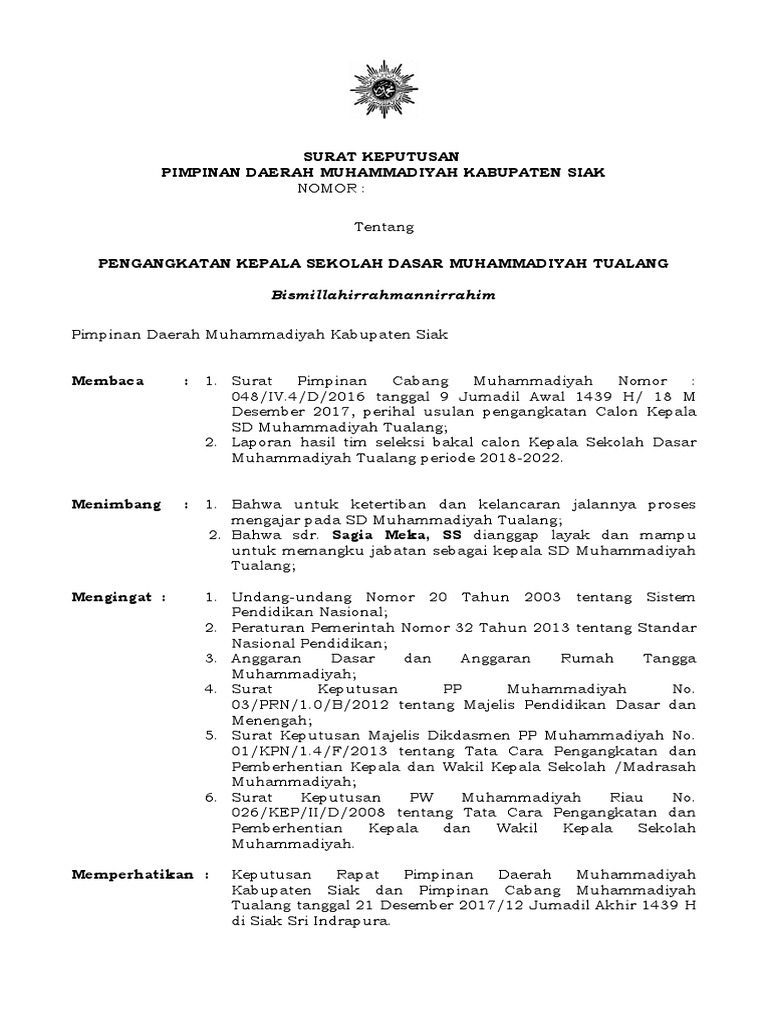 Surat Rekomendasi Pimpinan Daerah Muhammadiyah - Delinewstv
