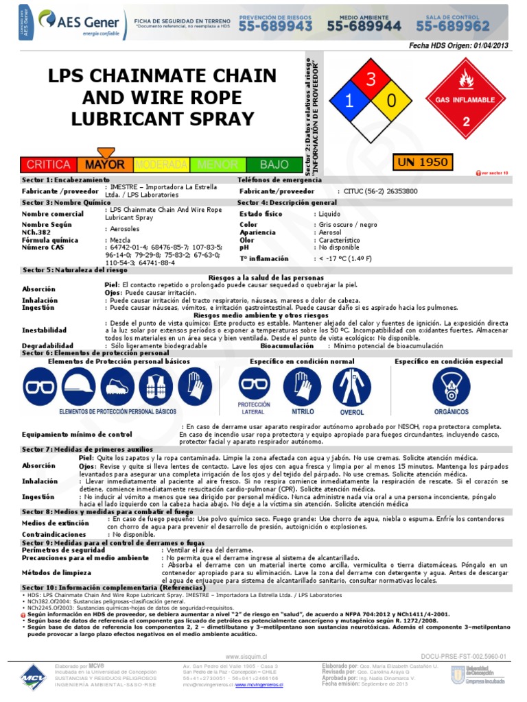 LPS Chainmate Chain PDF | PDF | Aerosol | Primeros auxilios