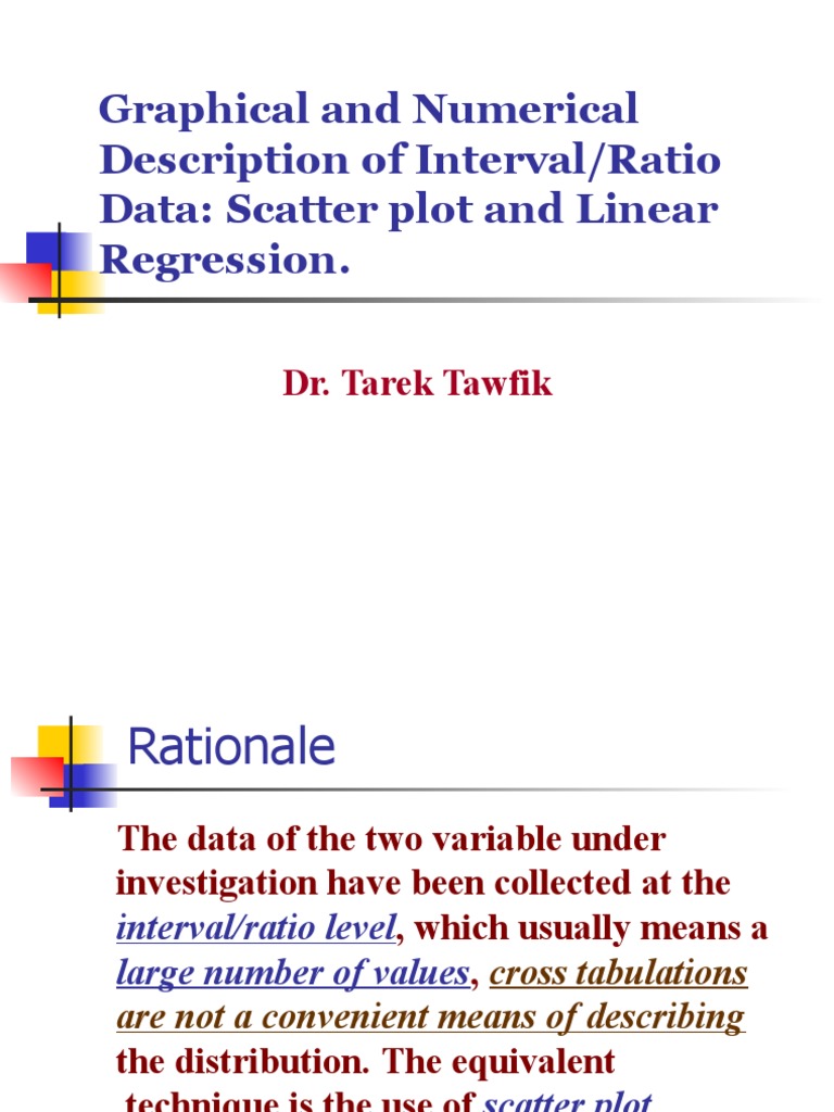 Graphical and Numerical Description of Interval/Ratio Data: Scatter Plot and Linear Regression ...