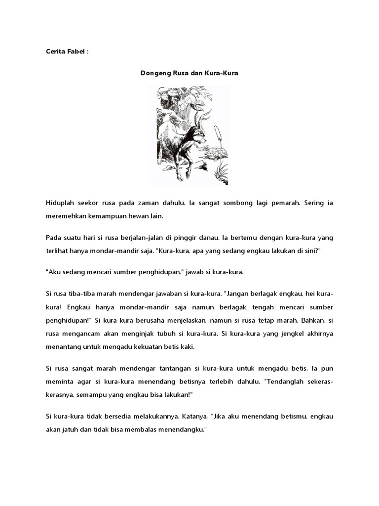 Fabel Sunda: Rusa dan Kura-Kura | PDF