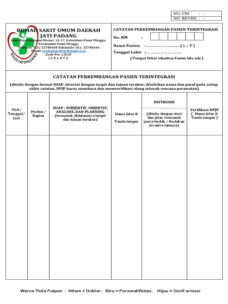 Contoh CPPT Pasien Terintegrasi | PDF