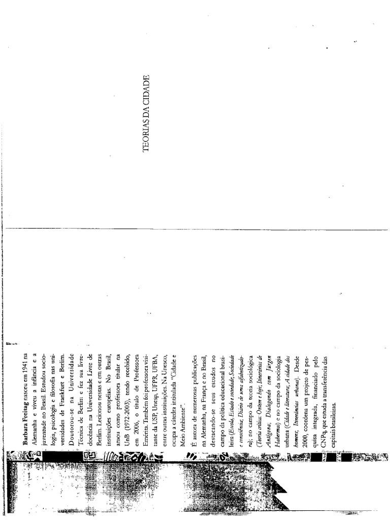 Livro - Teorias Da Cidade - Barbara Freitag | PDF