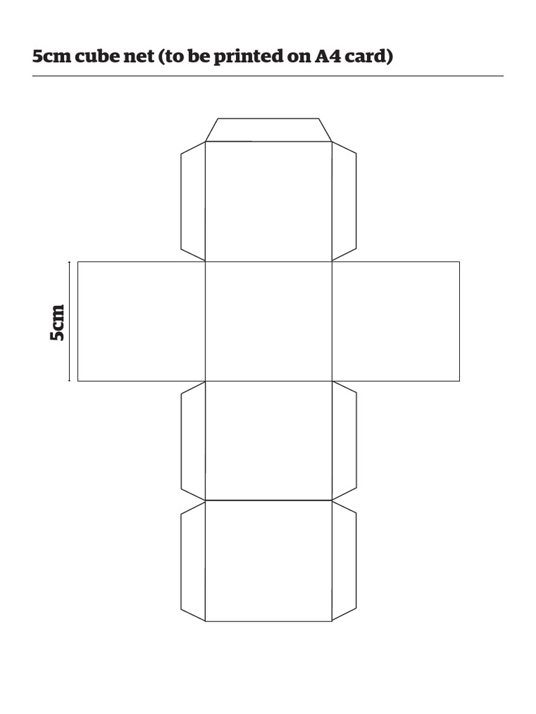 5cm Cube Net (To Be Printed On A4 Card) | PDF