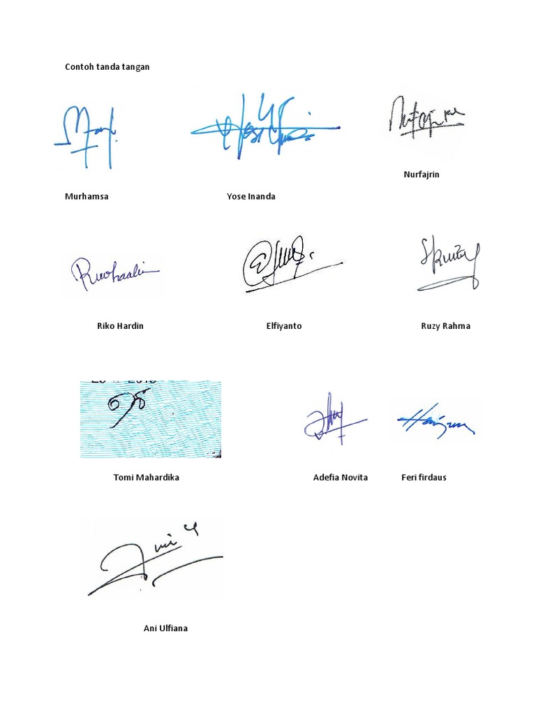 Contoh Tanda Tangan | PDF