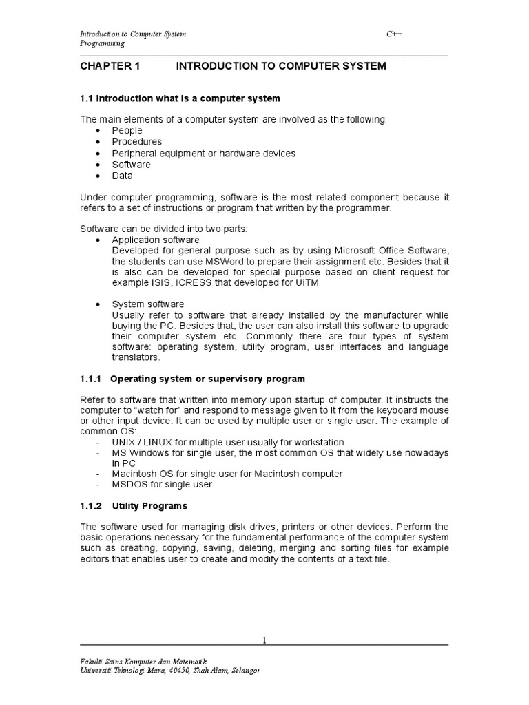 1.1 Introduction What Is A Computer System | PDF | Programming Language ...
