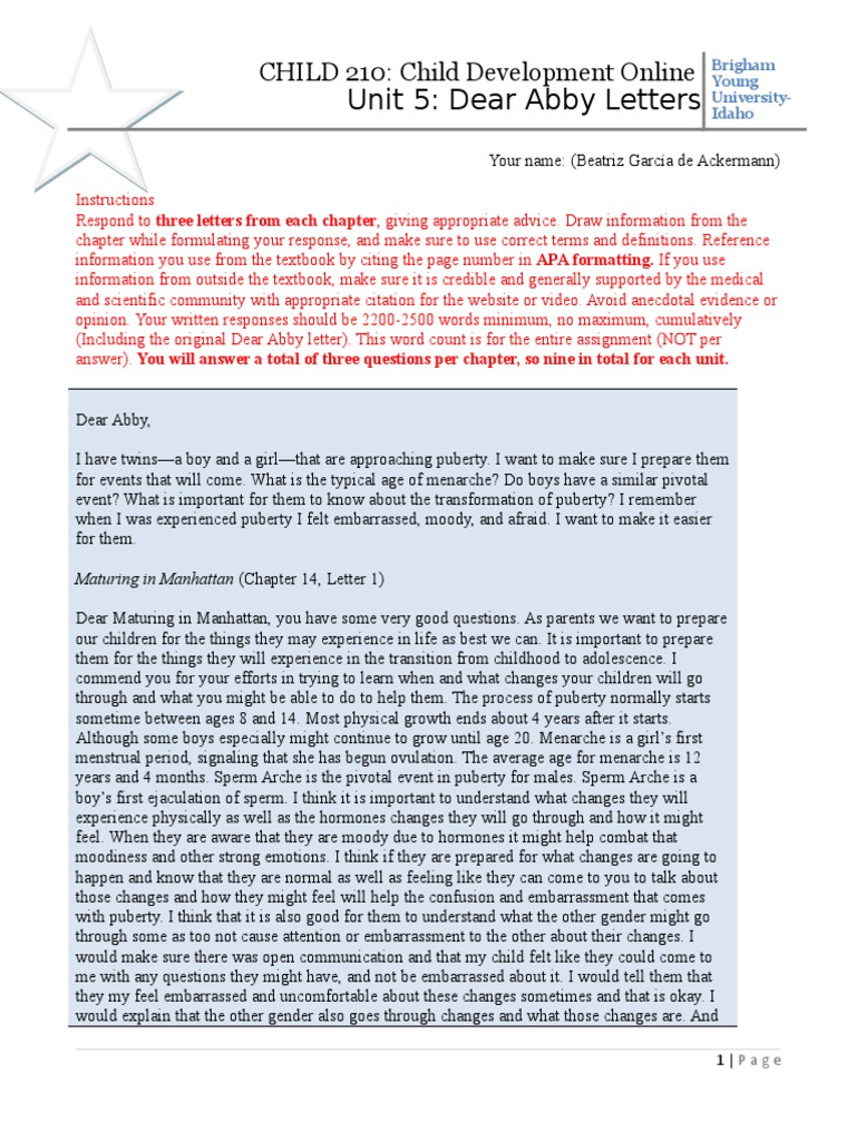 Navigating Puberty: Dear Abby Insights | PDF | Puberty | Adolescence