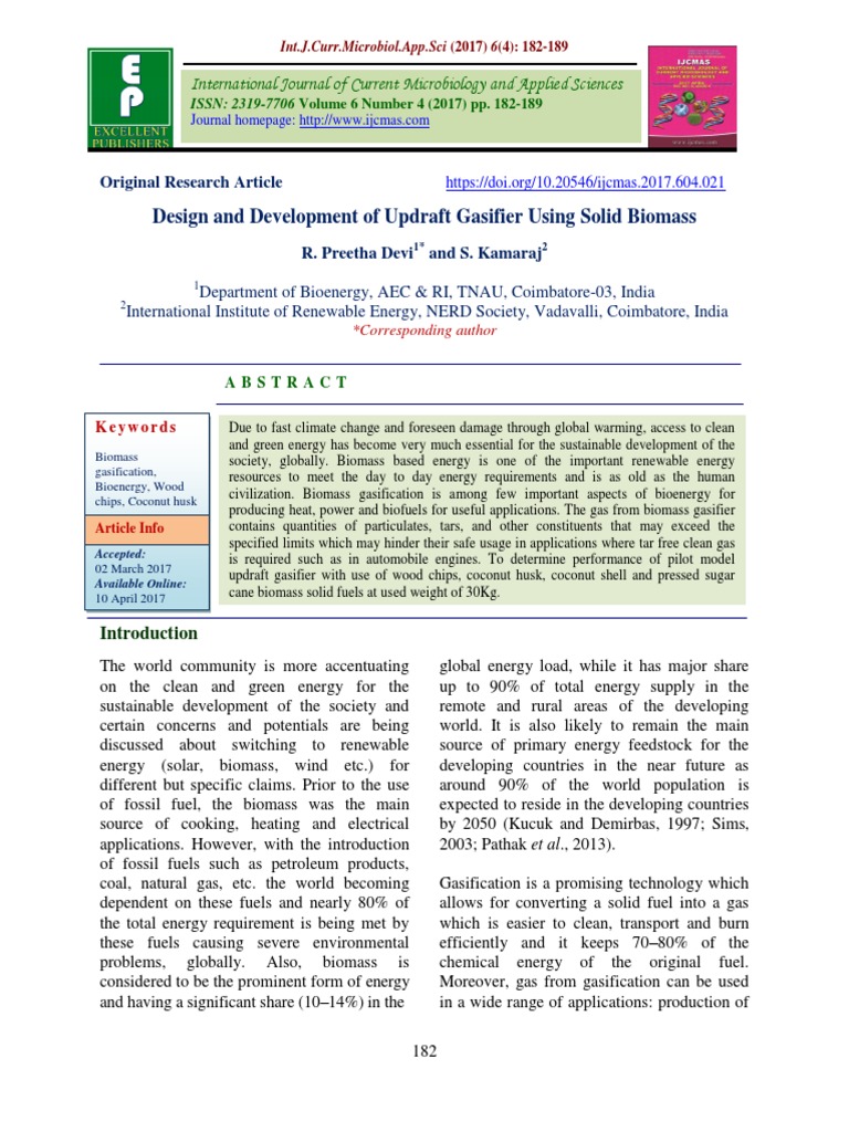 Updraft Gasifier Design for Biomass | PDF | Gasification | Biomass