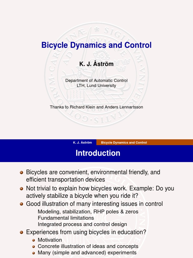 Bike Talk KTH 2006 | PDF | Dynamical System | Wheeled Vehicles