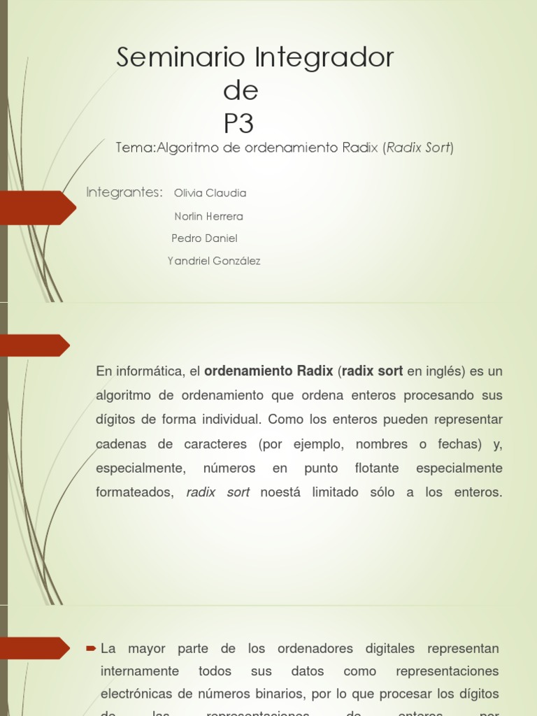 Radix Sort | PDF | Algoritmos | Algoritmos y Estructuras de Datos