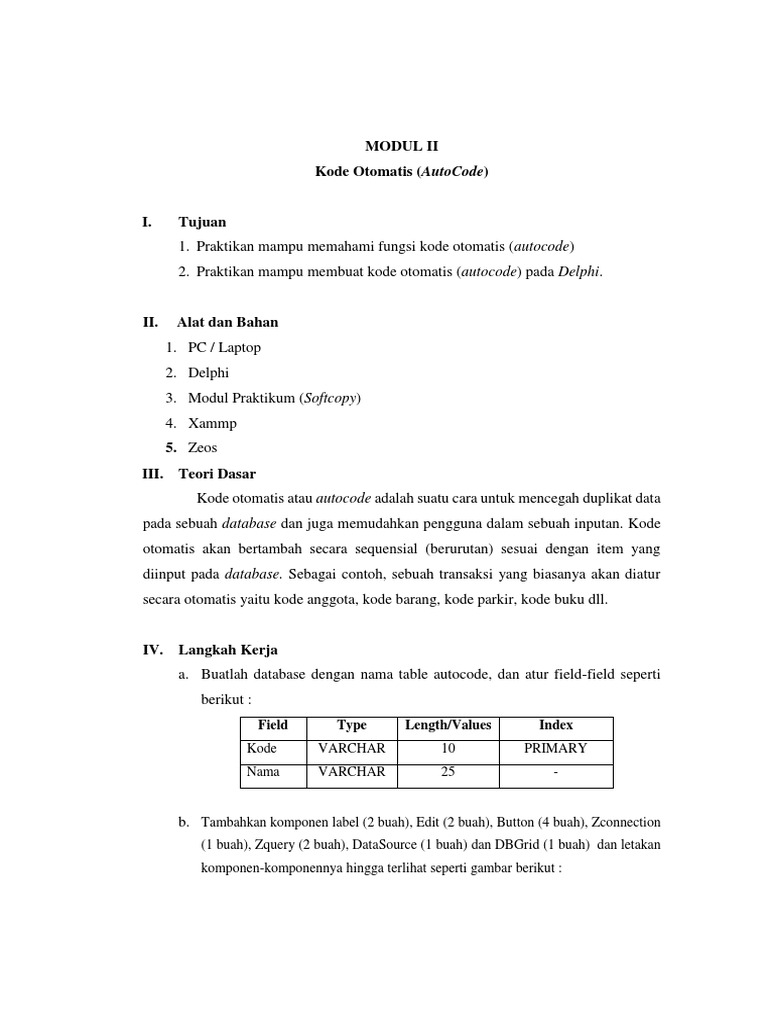 Modul I - Autocode | PDF