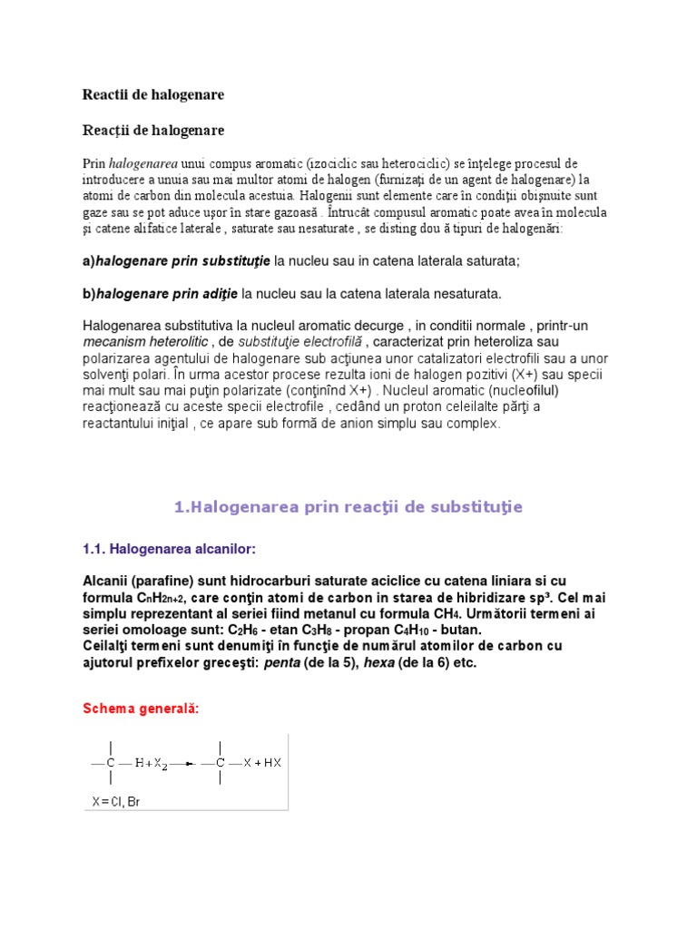 Reactii de Halogenare | PDF