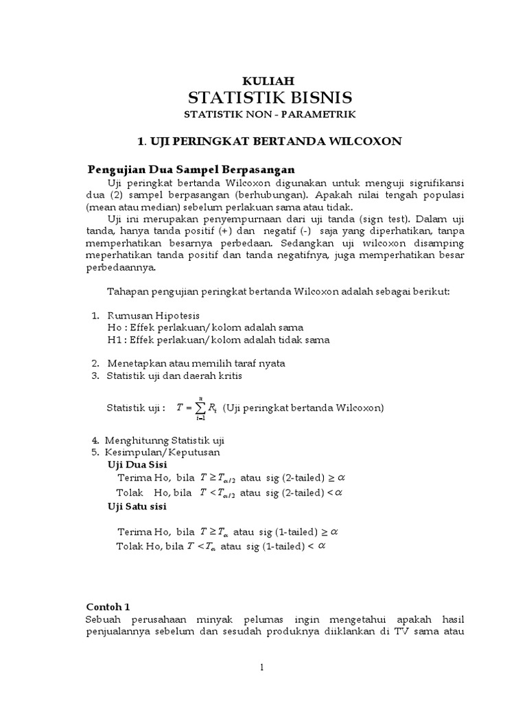 Non Parametrik I | PDF