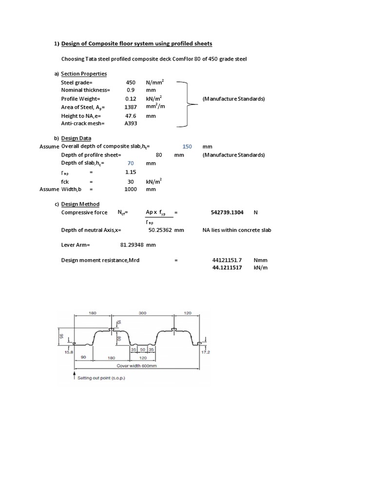 Design of Composite Floor System Using Profiled Sheets | PDF | Concrete ...