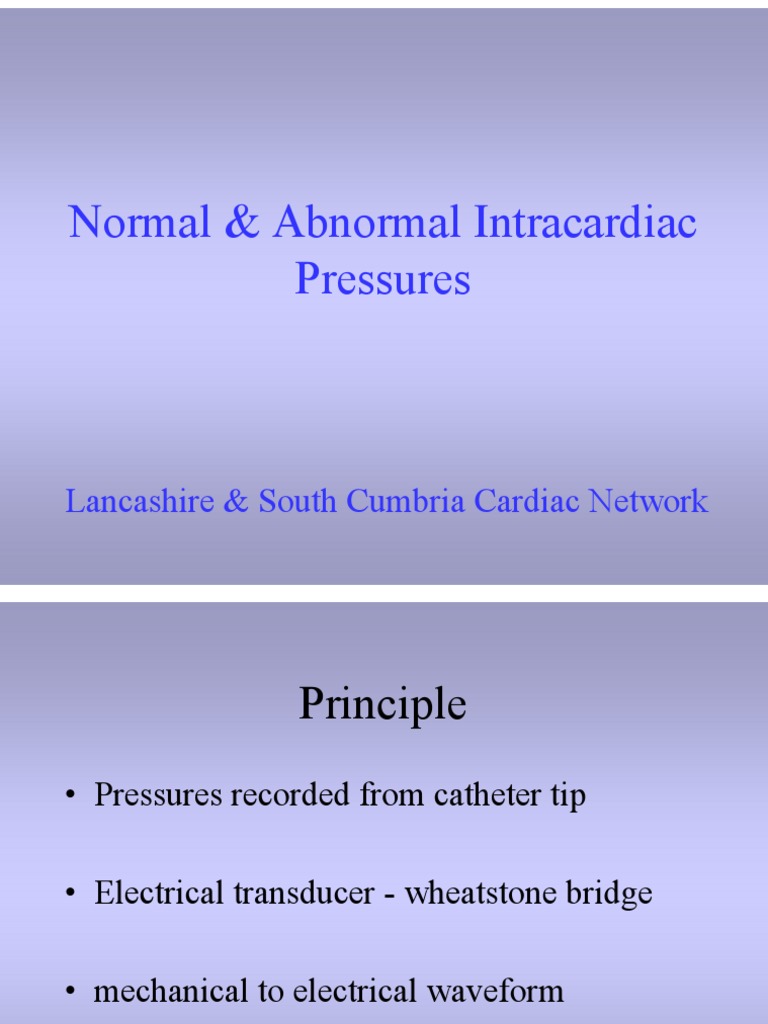 Interpreting Intracardiac Pressures: An Analysis of Normal and Abnormal ...