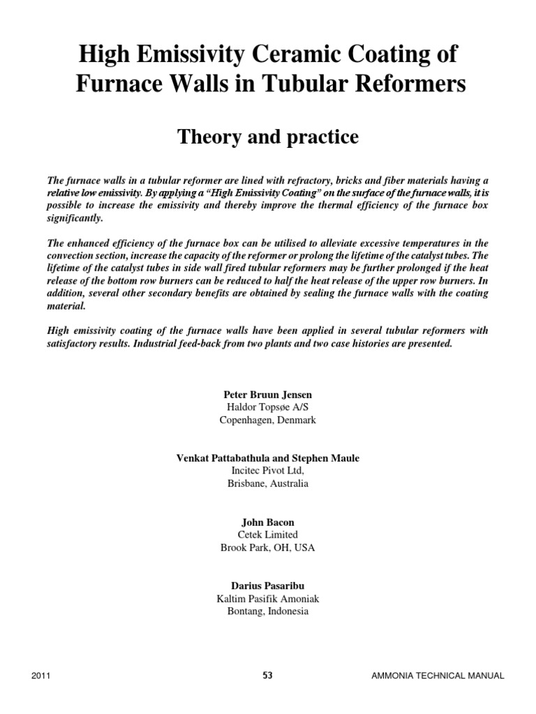 High Emissivity Coating | PDF | Furnace | Heat Transfer