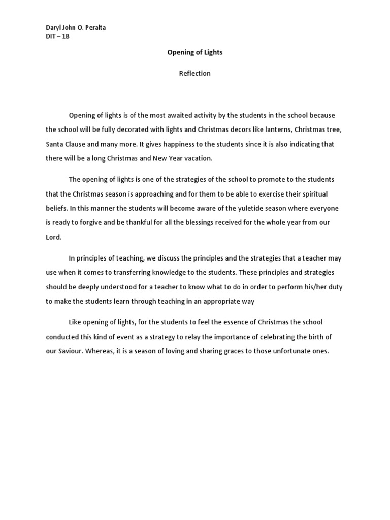 Opening of Lights | PDF