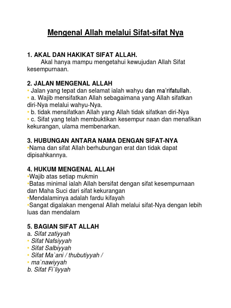 Mengenal Allah Melalui Sifat2nya | PDF | Filsafat | Agama & Spiritualitas