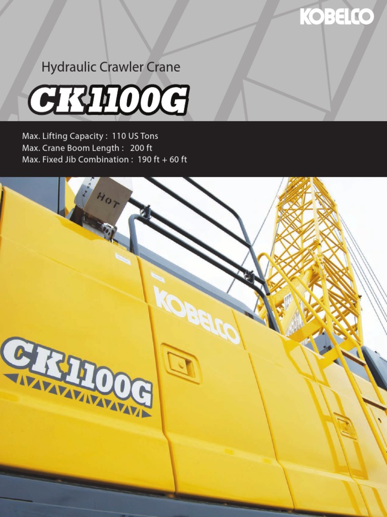 Kobelco CK1100G Spec Book | PDF | Crane (Machine) | Diesel Engine