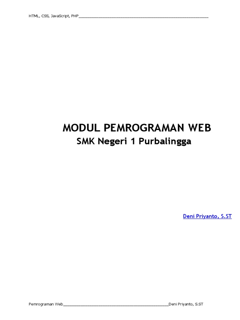 Modul Pemrograman Web | PDF