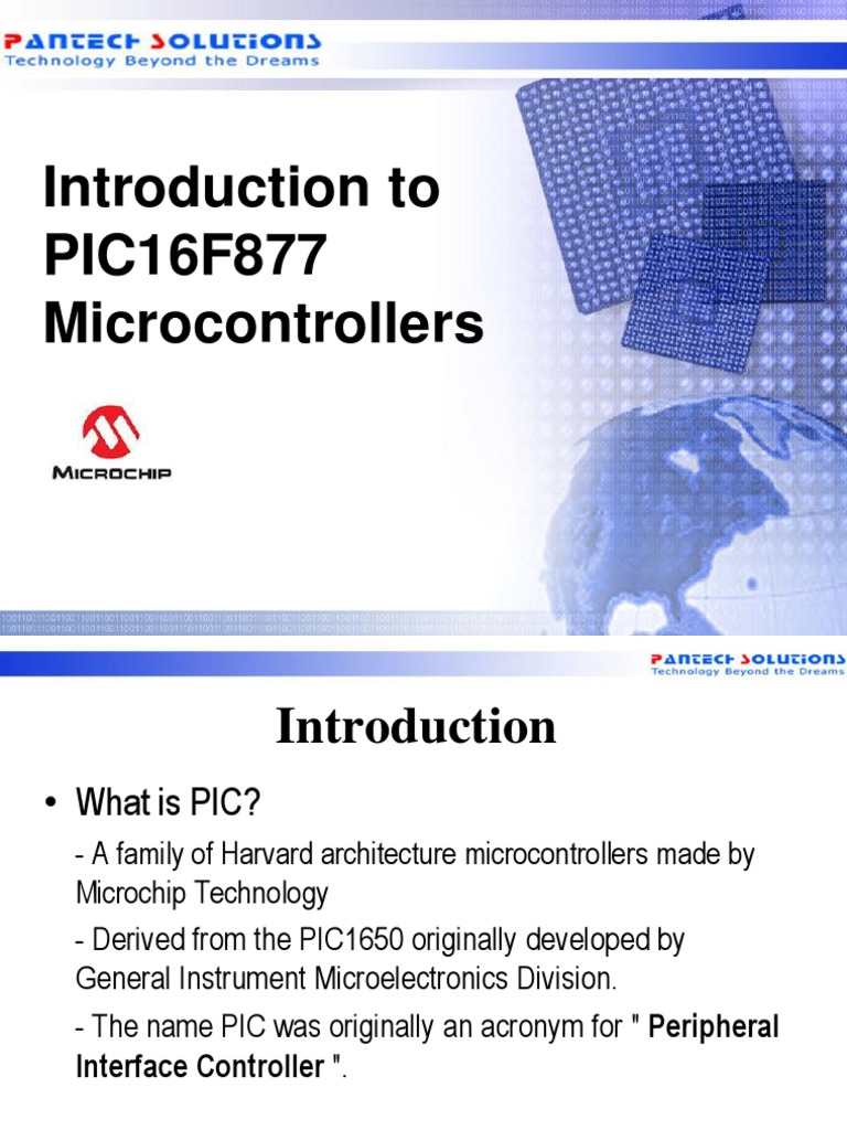 Introduction To PIC16F877 Microcontrollers | PDF | Pic Microcontroller | Analog To Digital Converter