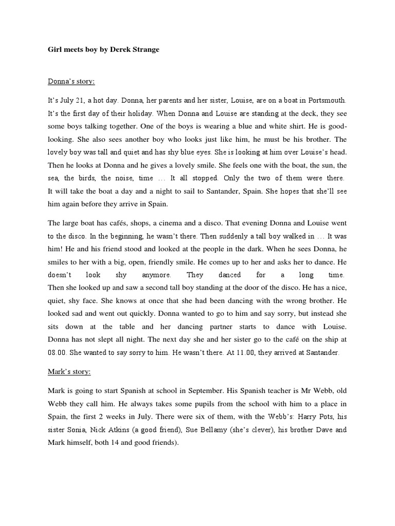 Girl Meets Boy by Derek Strange | PDF