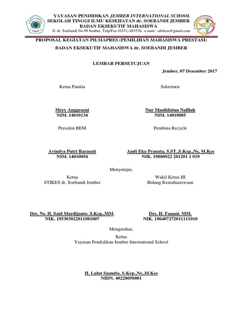 Proposal Kegiatan Pilmapres (Rab New) | PDF