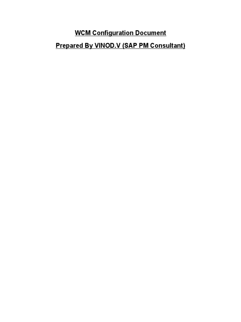 WCM Configuration Document | PDF | Areas Of Computer Science | Information Technology