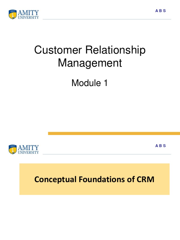 Amity MBA CRM Module 1 | PDF | Customer Relationship Management | Call ...