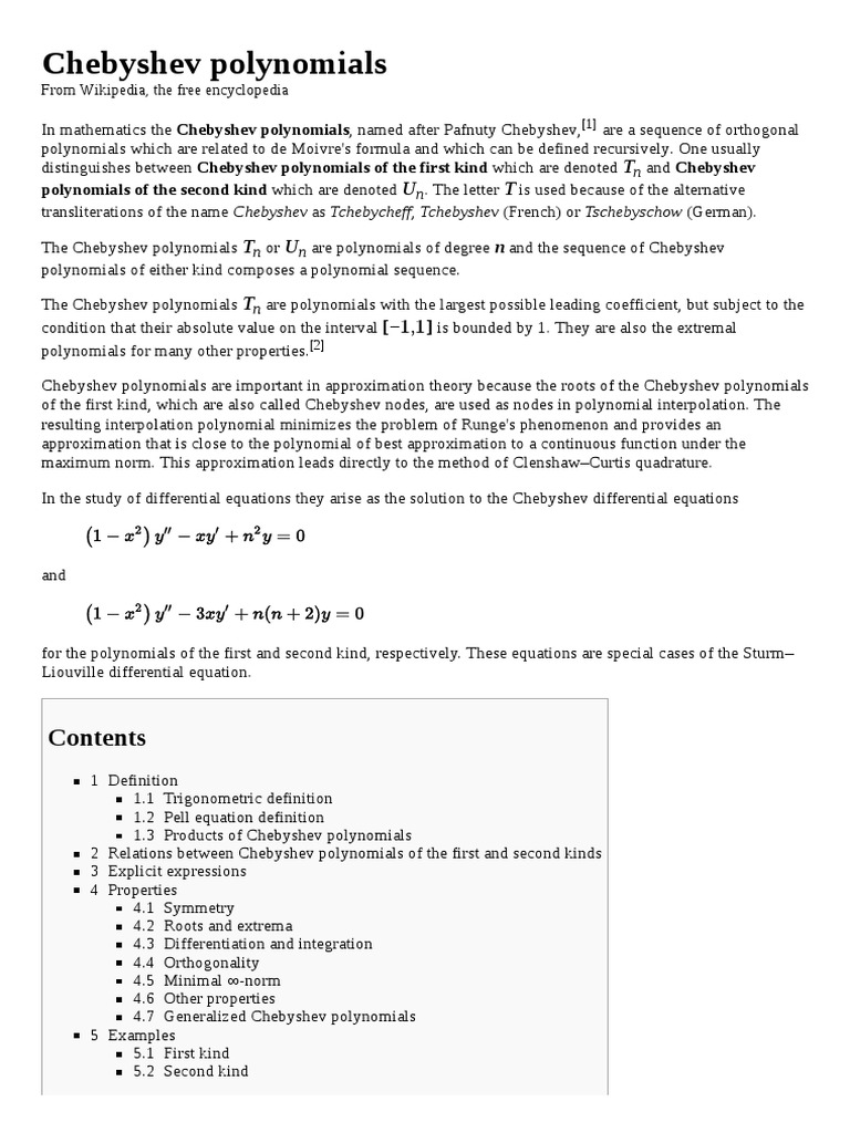 Chebyshev Polynomials | Polynomial | Numerical Analysis