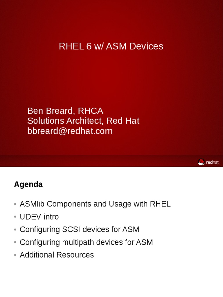 ASM Devices On RHEL PDF | PDF | Oracle Database | Linux