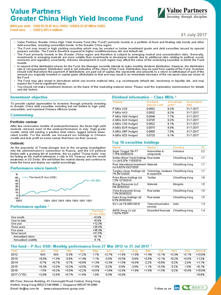 Value Partner Factsheet | PDF | Bonds (Finance) | Yield (Finance)