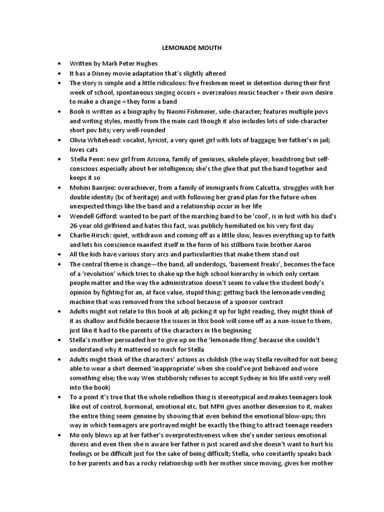 Lemonade Mouth | PDF