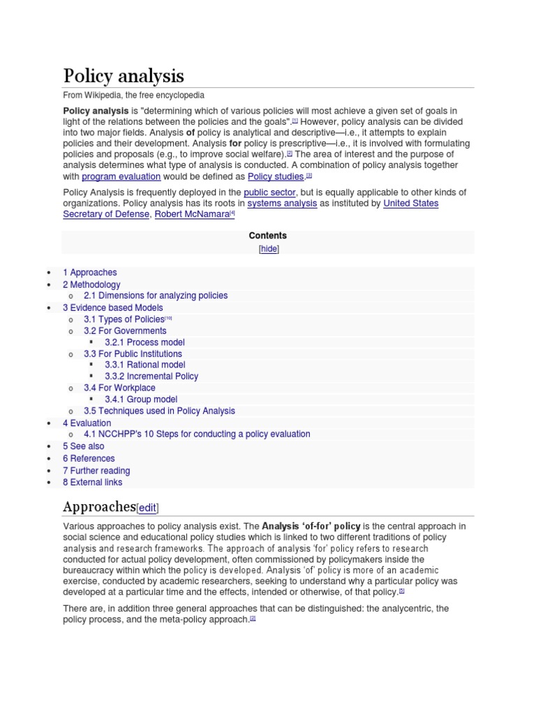 Policy Analysis | PDF | Policy Analysis | Policy