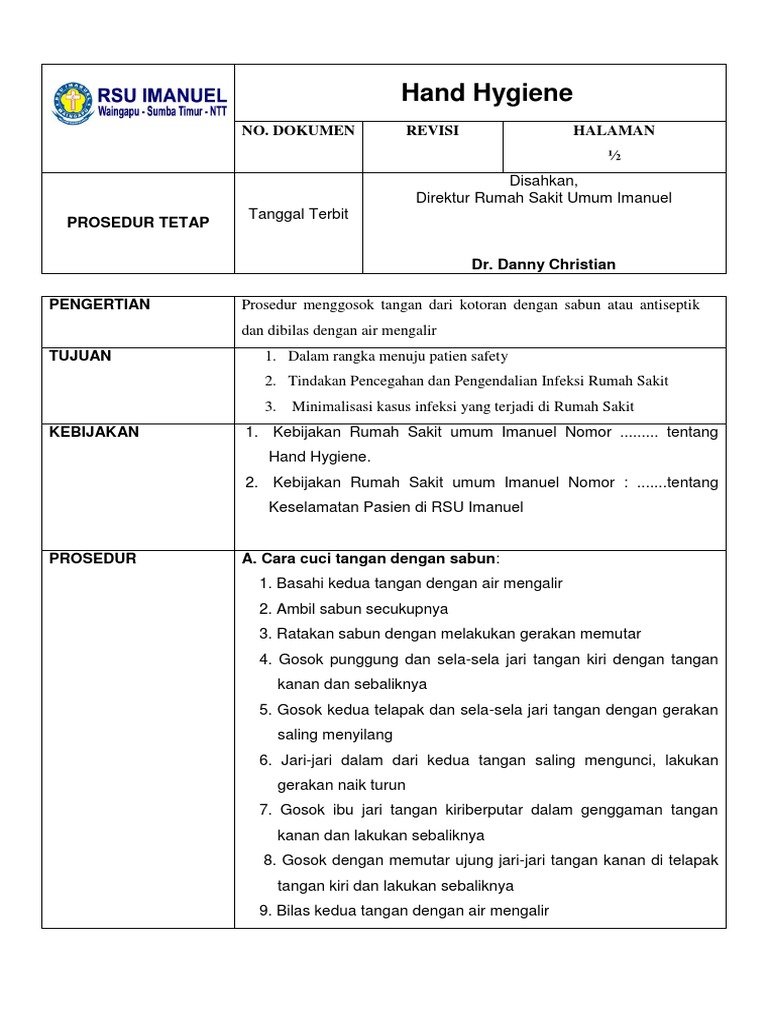 SOP Hand Hygiene | PDF