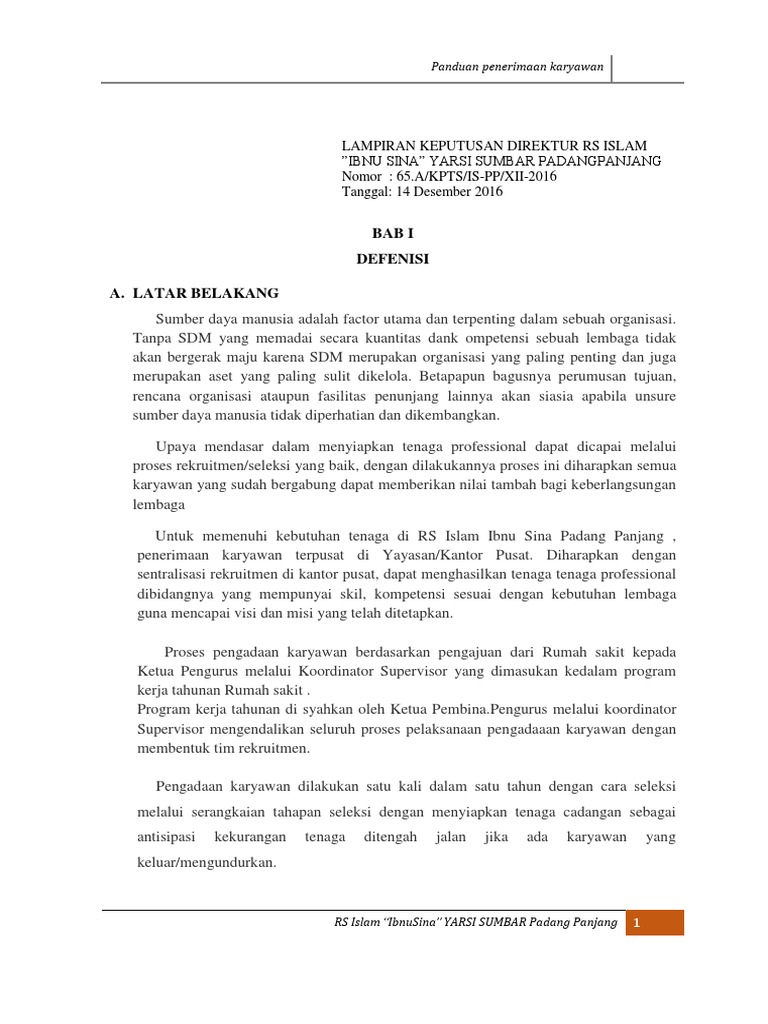 Panduan Penerimaan Staf | PDF