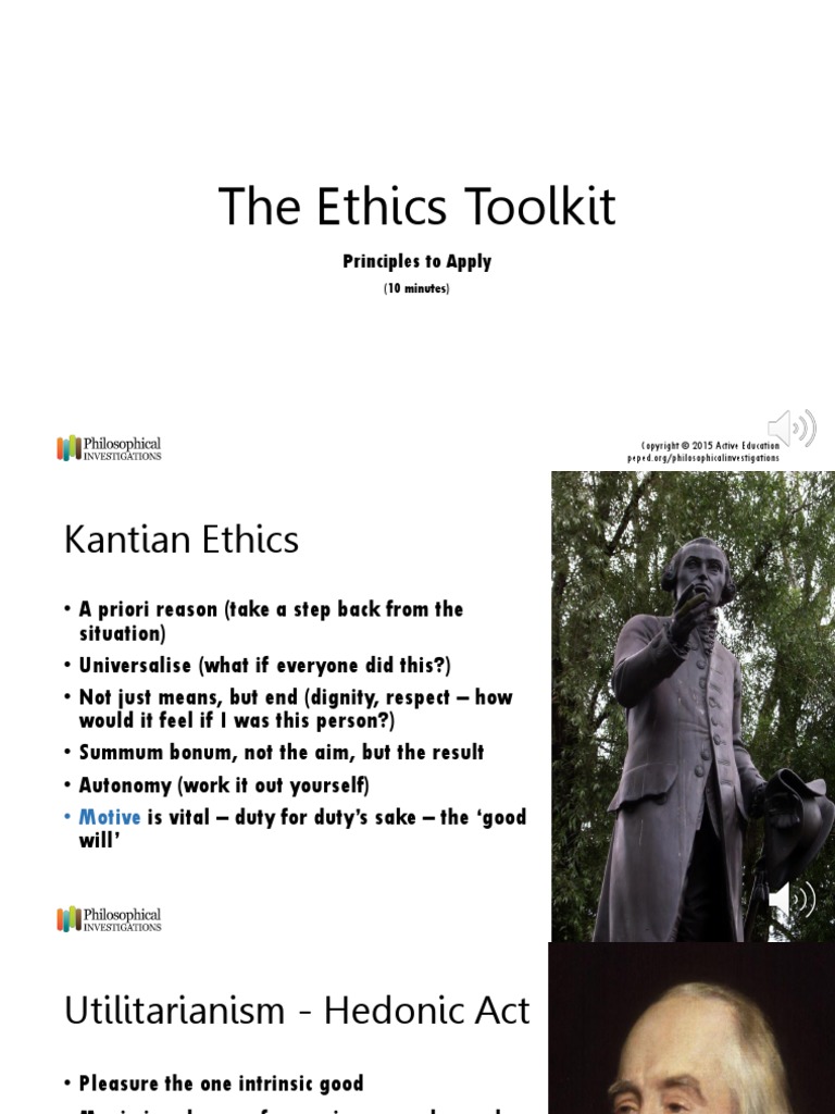 The Ethics Toolkit: Principles To Apply | PDF | Utilitarianism | Hedonism