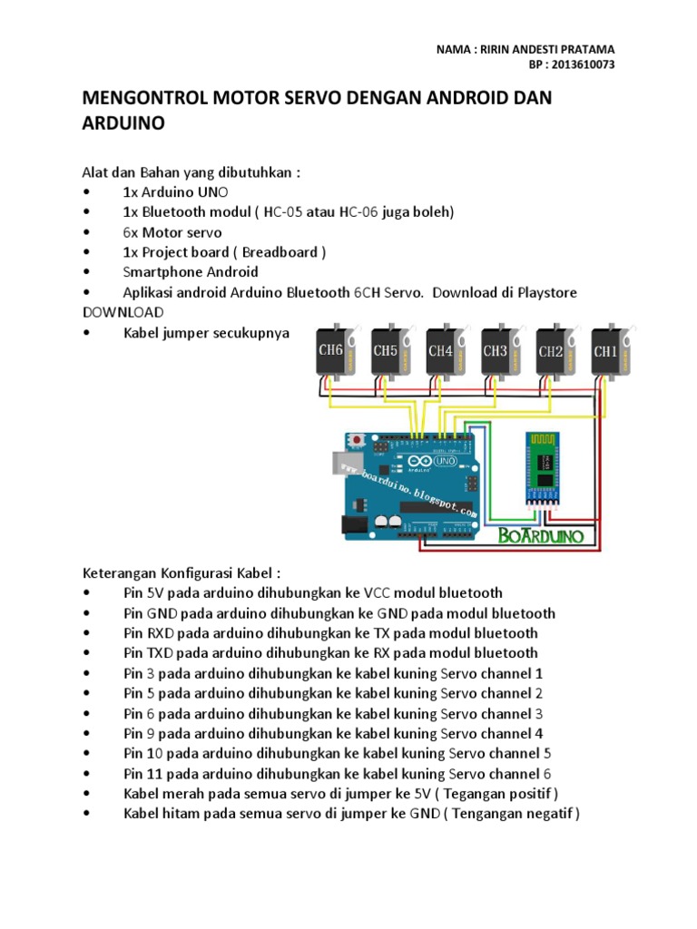 Mengontrol Motor Servo Dengan Android Dan Arduino Ririn | PDF