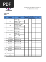 Checklist Pemeliharaan AC Bulanan | PDF