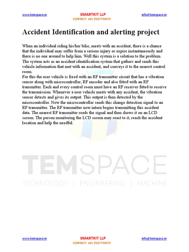 Accident Identification and Alerting Project | PDF