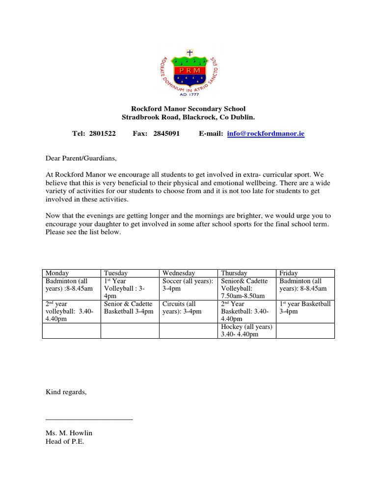 P.E Letter Complete | PDF