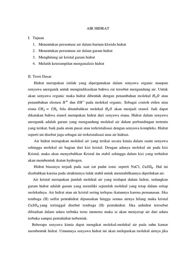 Analisis Air Hidrat dan Anhidrat | PDF
