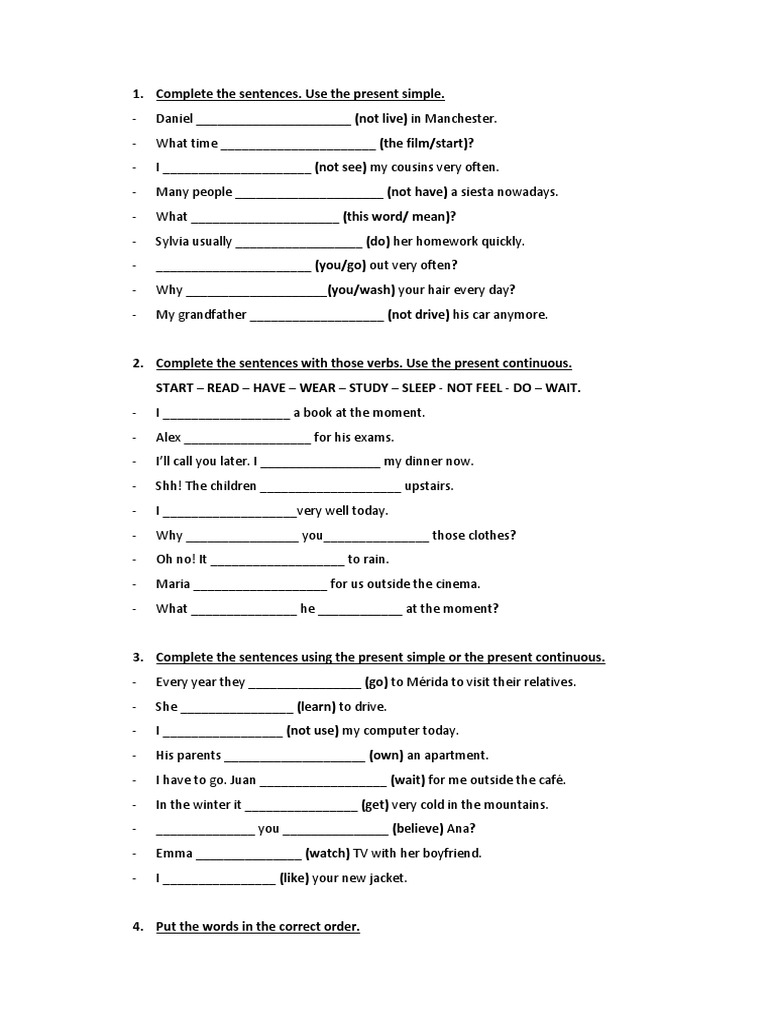 Present Simple Cont. | PDF