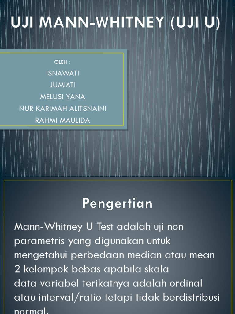 Uji Mann-Whitney (Uji U) | PDF