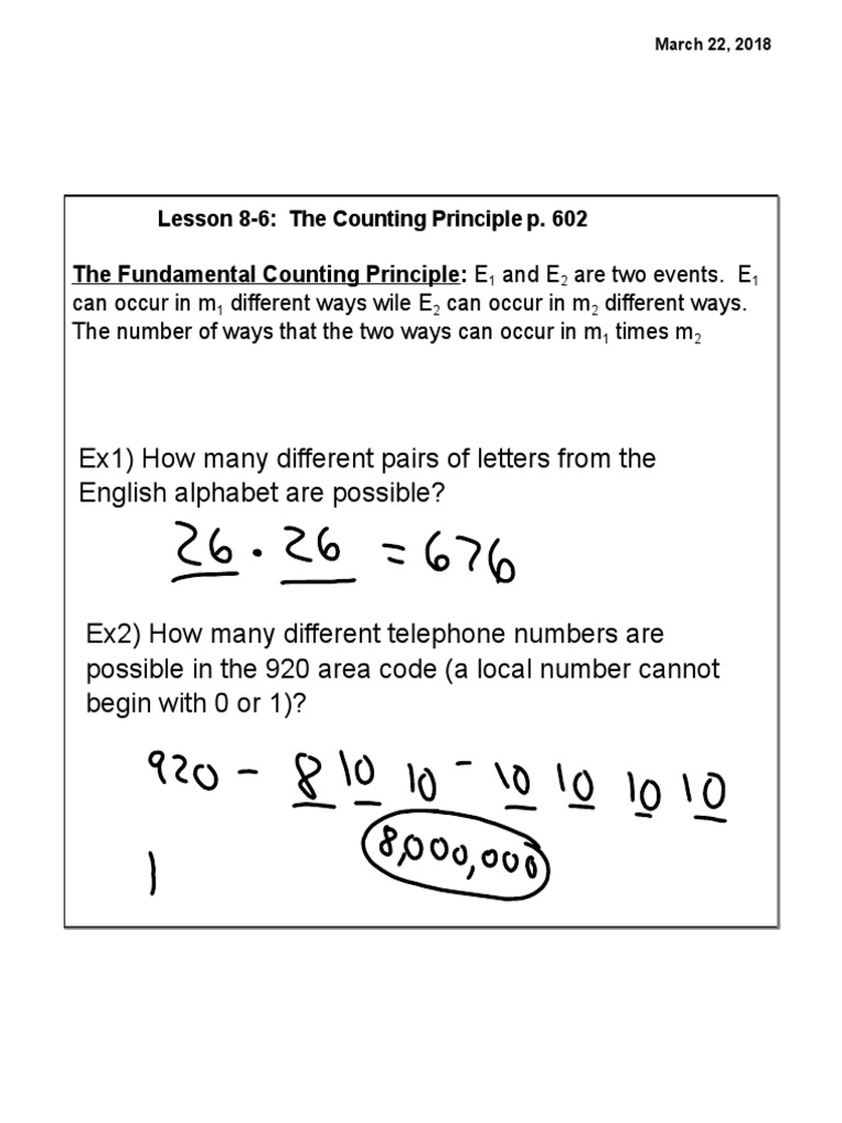 Counting Principles and Permutations Guide | PDF | Permutation ...