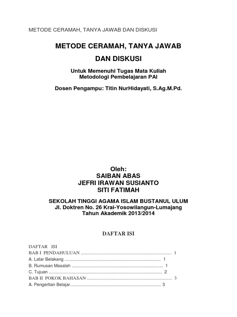 Metode Ceramah | PDF