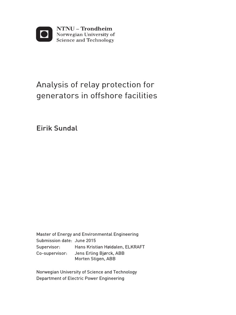 Generator Protection | PDF | Relay | Electric Power System