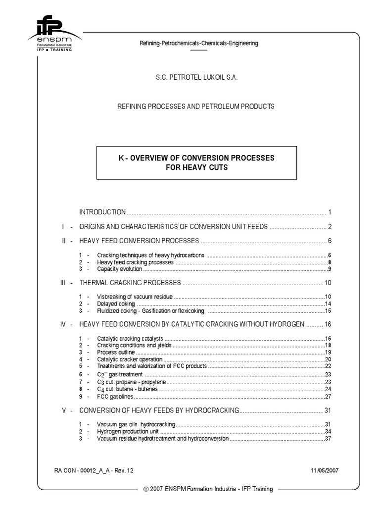 14 - K Overview Conversion | PDF | Cracking (Chemistry) | Oil Refinery